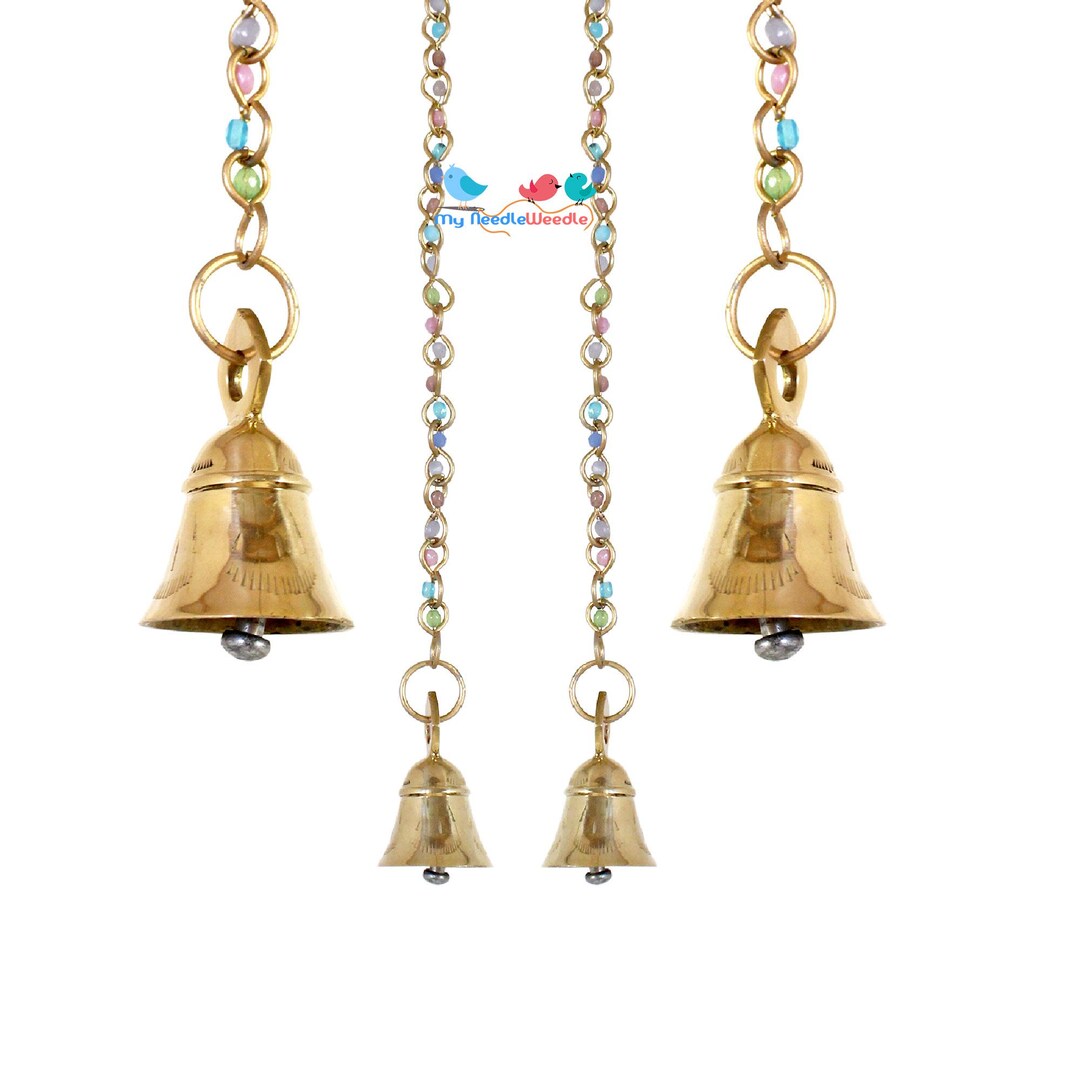 Hanging Brass Bells Wind Chimes Glass Beaded Chimes Sun Catcher, Yard ...