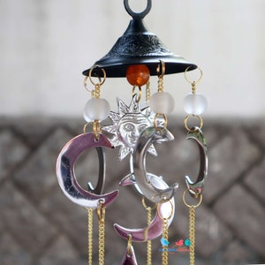 Celestial Wind Chimes Sun Catcher, Indian Brass Bells Silver Windchime ...