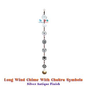 7 Chakra Wind Chimes - Outdoor Garden, Home & Porch Decor, Silver ...