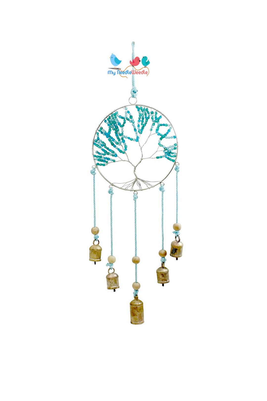 Aqua Tree of Life Unique Wind Chimes, Indoor Outdoor Garden Patio Porch ...
