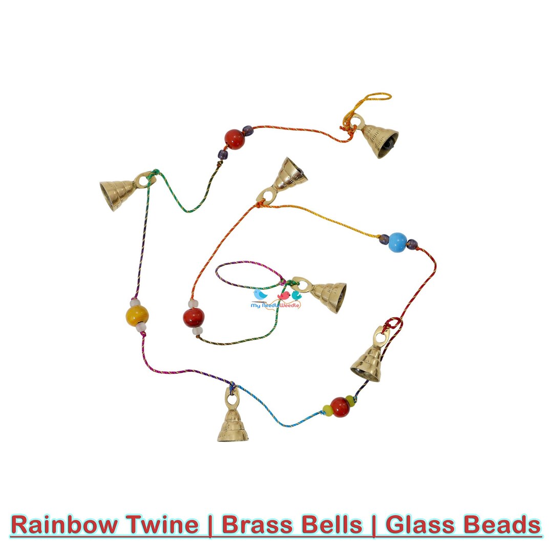 Indian Brass Bells Garland String Decor, Hanging Mantle Decor, House ...