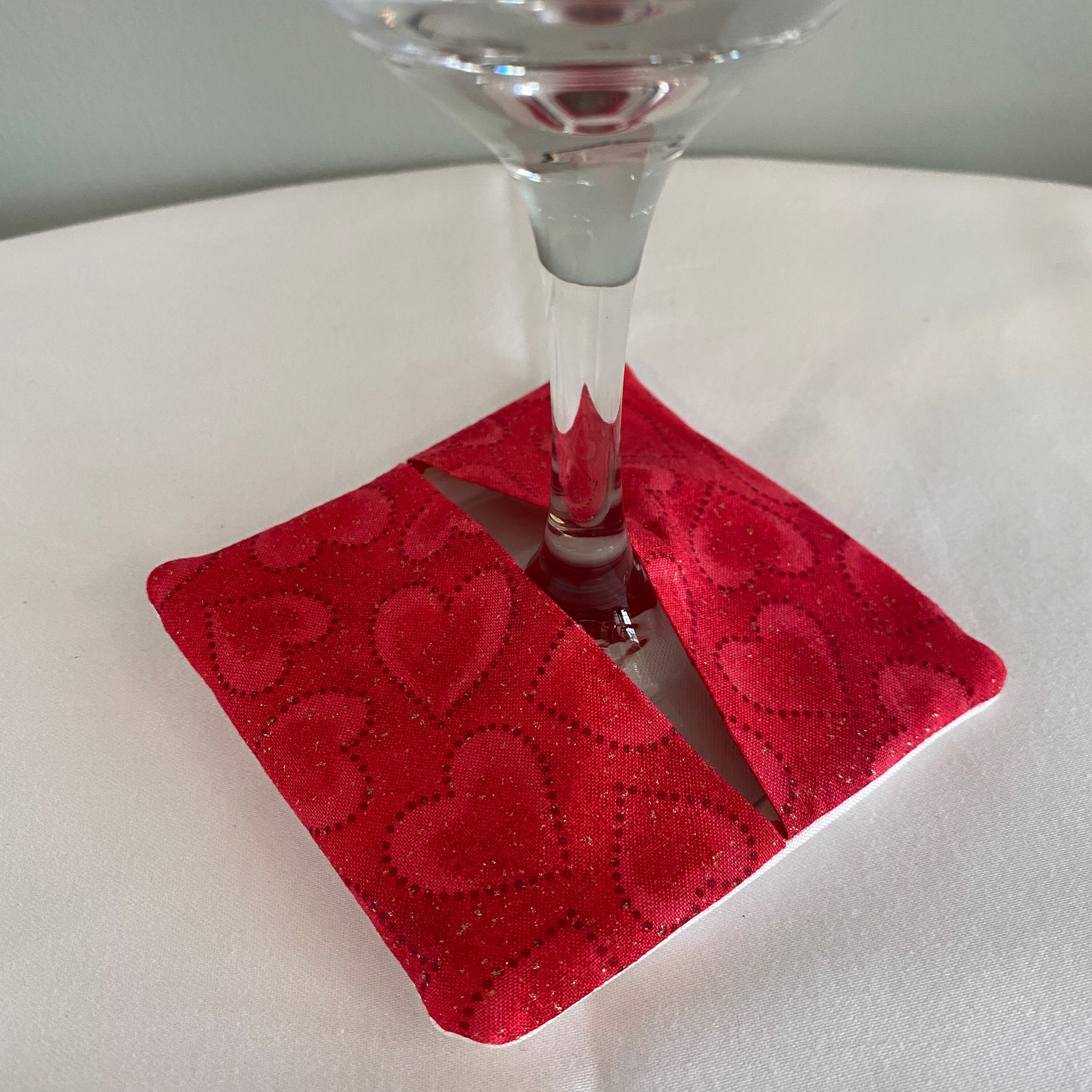 Valentine Heart Wine Glass Cozies Slippers Coasters And Etsy