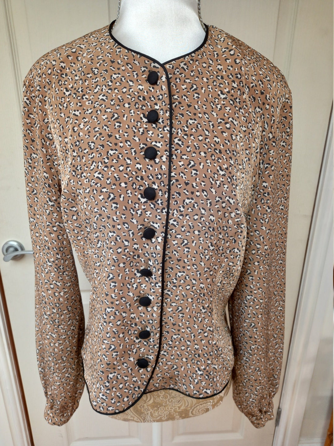 Vintage Womans 80s Alexon Leopard Print Blouse Size 14 - Etsy