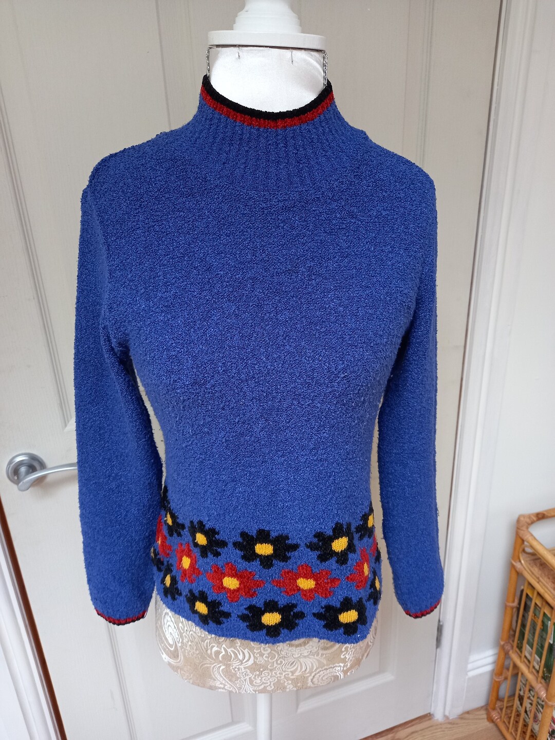 Vintage Womens 80s Honey Blue Floral Hippie Jumper Size Small - Etsy