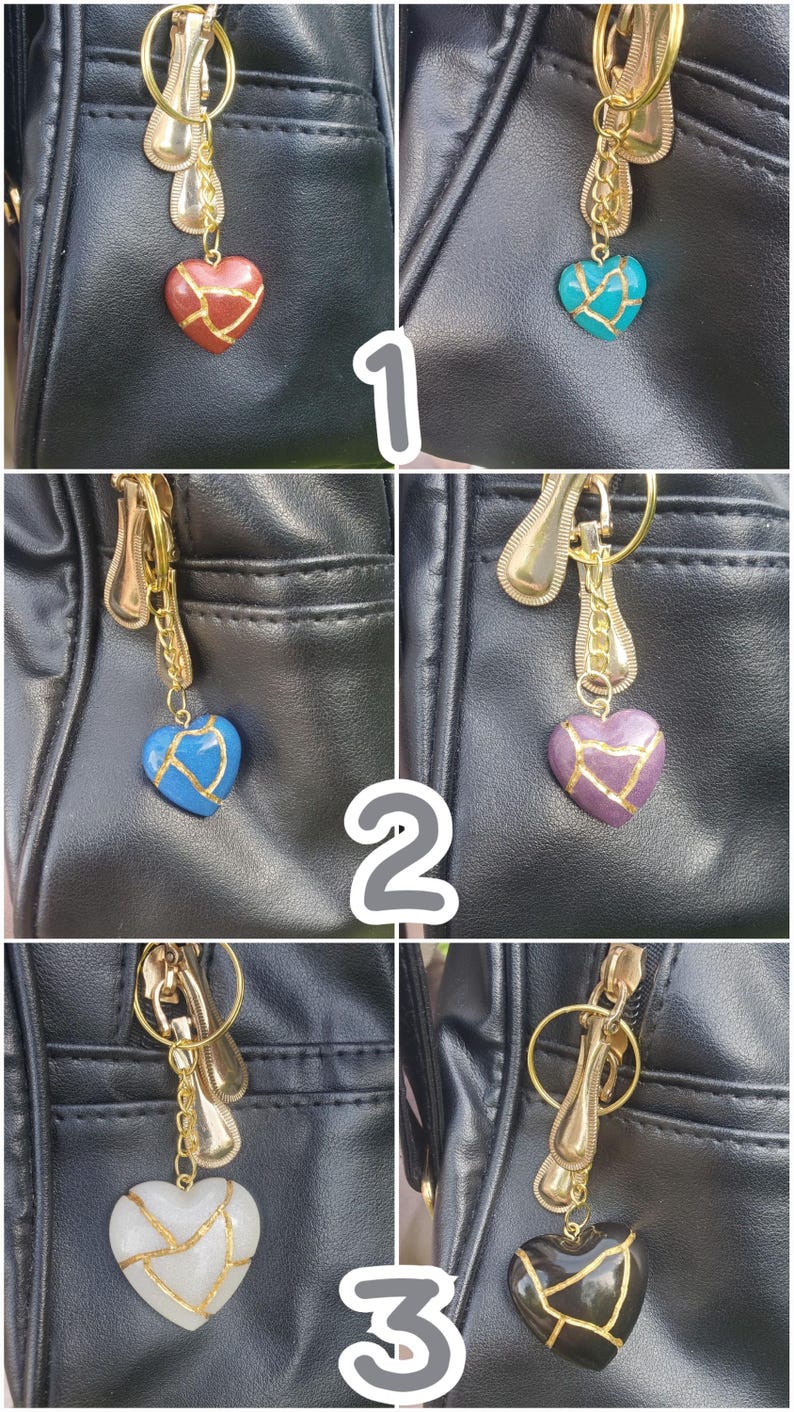 Resin Keychain Heart Kintsugi (customizable) - Etsy