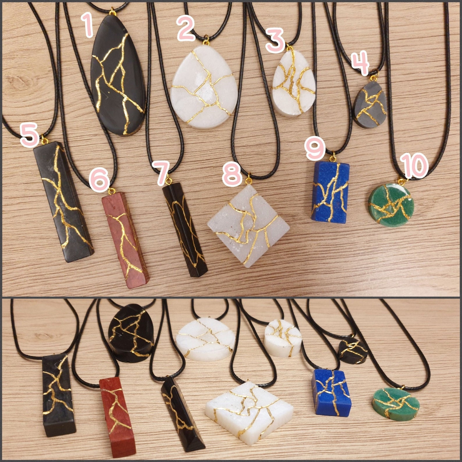Resin Necklace Kintsugi customizable - Etsy