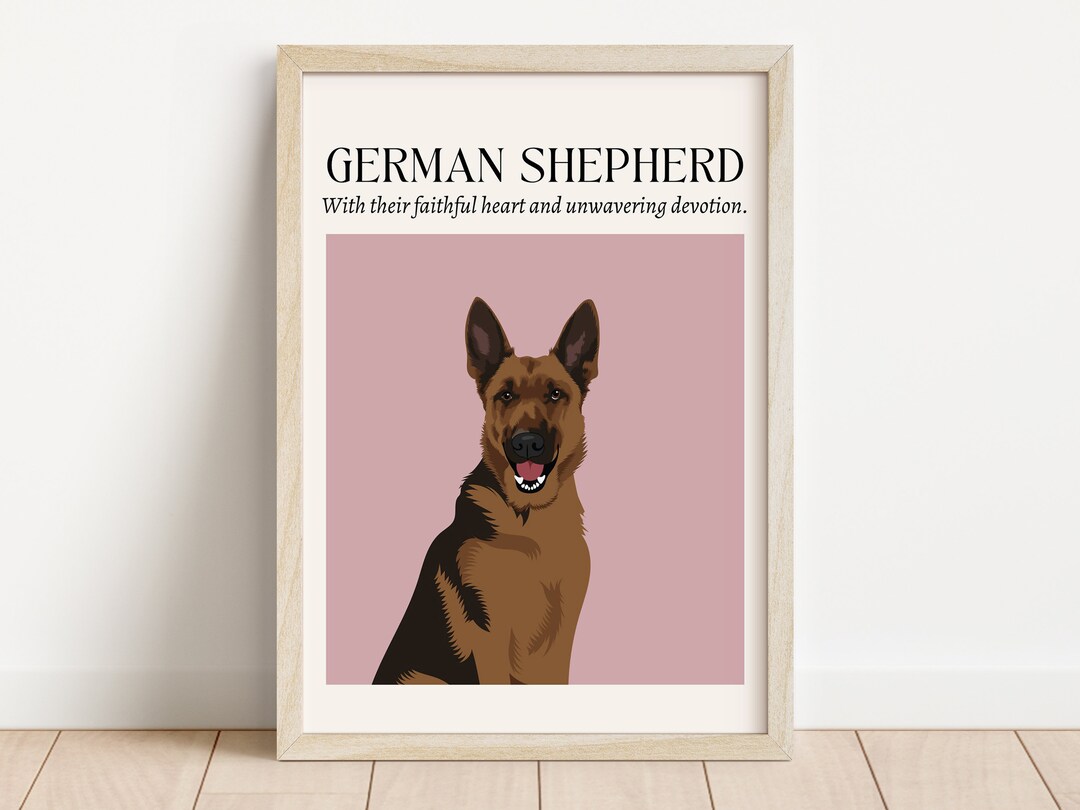 Custom German Shepherd Portrait, Custom Wall Art, Personalized Dog, Dog ...
