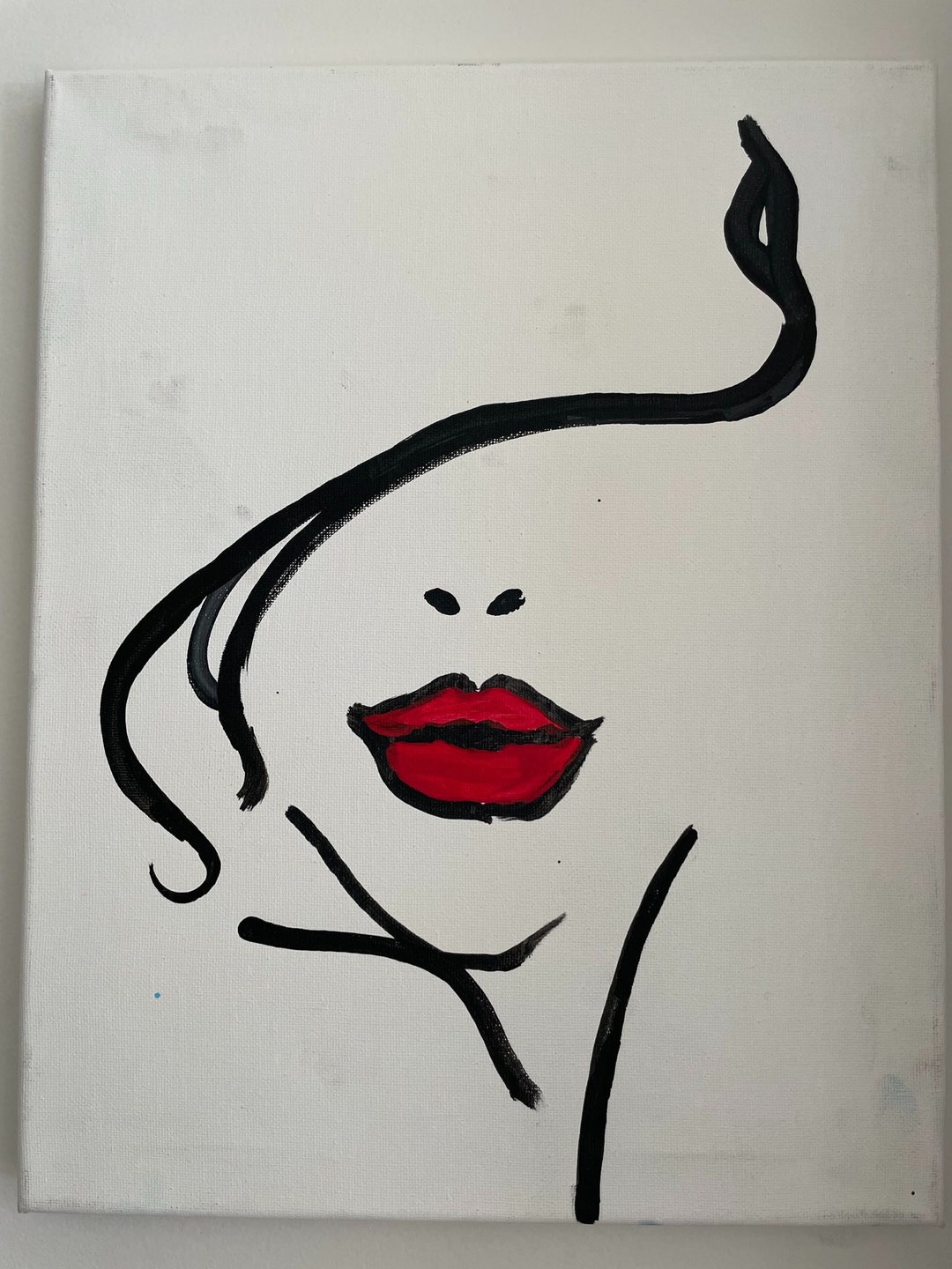 Minimalist Woman With Vivacious Lips and Hair - Etsy