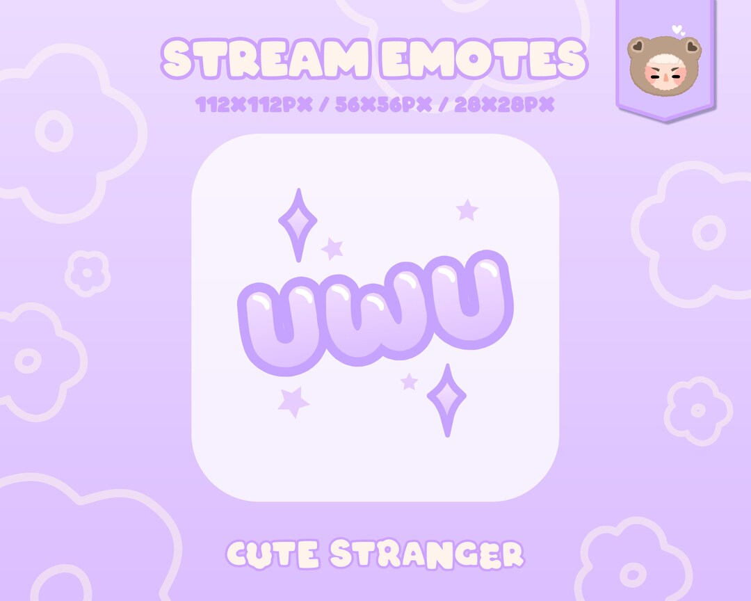 Uwu Twitch Emote Pastel Purple / Stream Graphics / Cute / Streamer ...