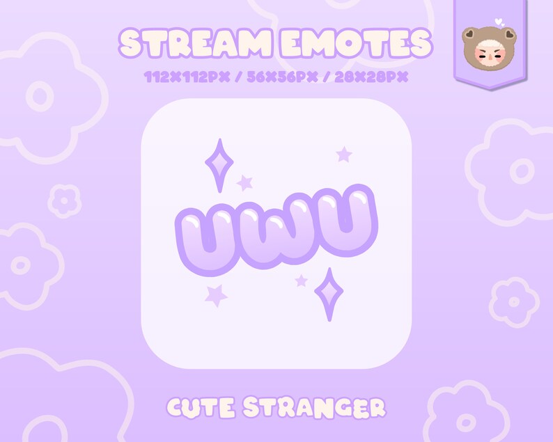 Uwu Twitch Emote Pastel Purple / Stream Graphics / Cute / Streamer ...