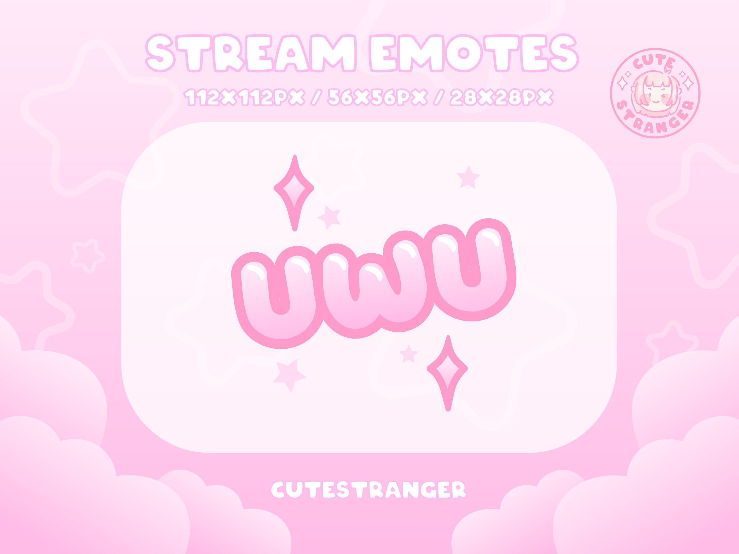Pastel Pink Uwu Emote Twitch / Stream Graphics / Cute / - Etsy