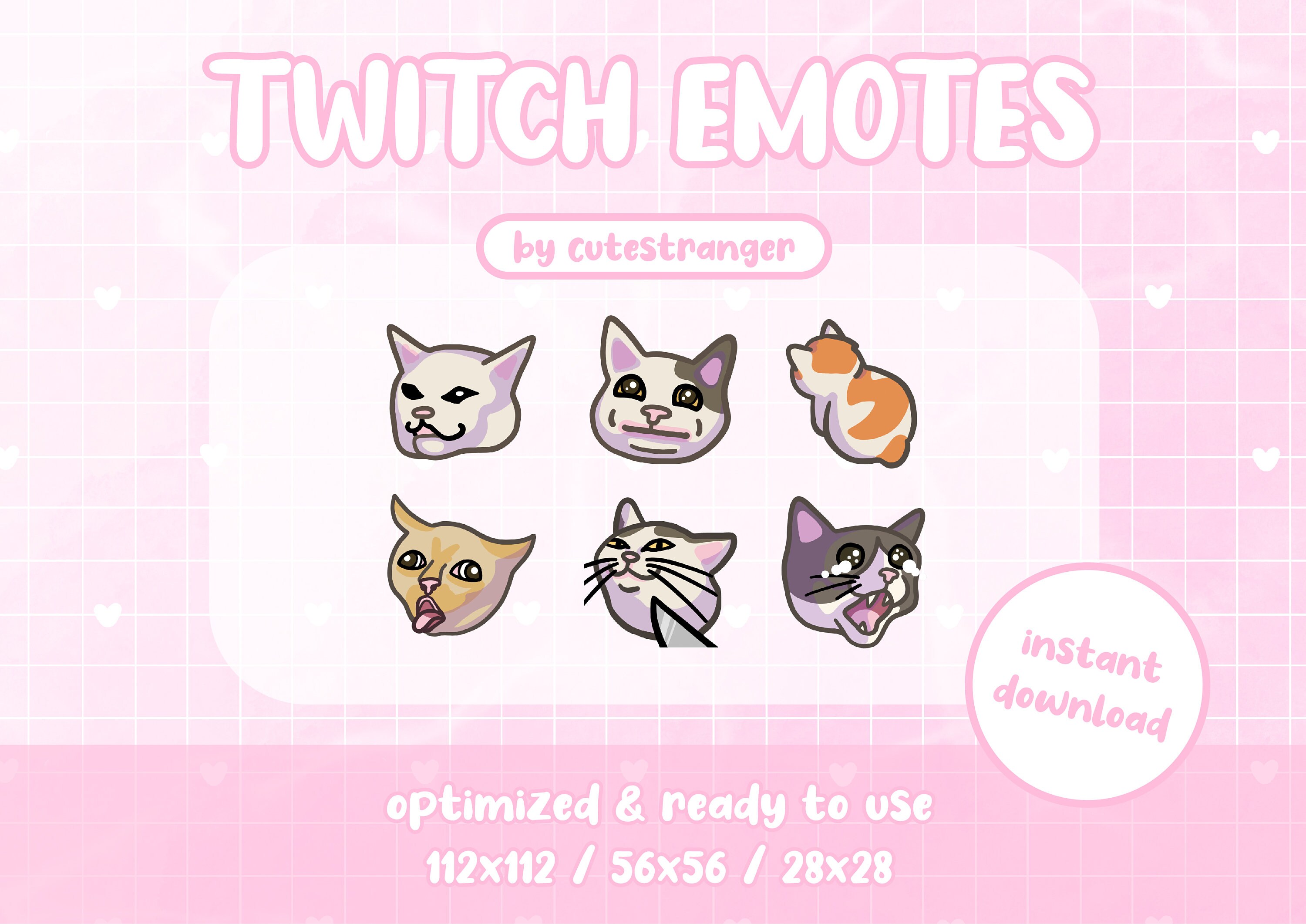 Cat Meme Emote Bundle Twitch Streaming | Etsy Hong Kong