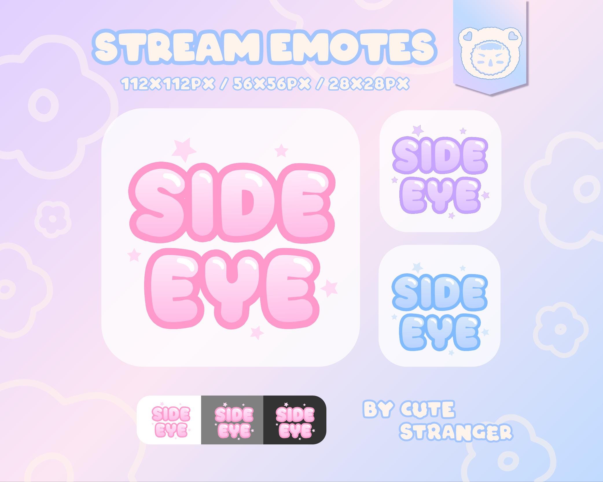 Pastel Side Eye Twitch Emotes: Pink, Blue, Purple (instant Download PNG ...