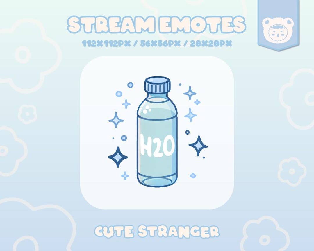 WATER BOTTLE Twitch Emote Channel Points / Stream Graphics / Cute ...