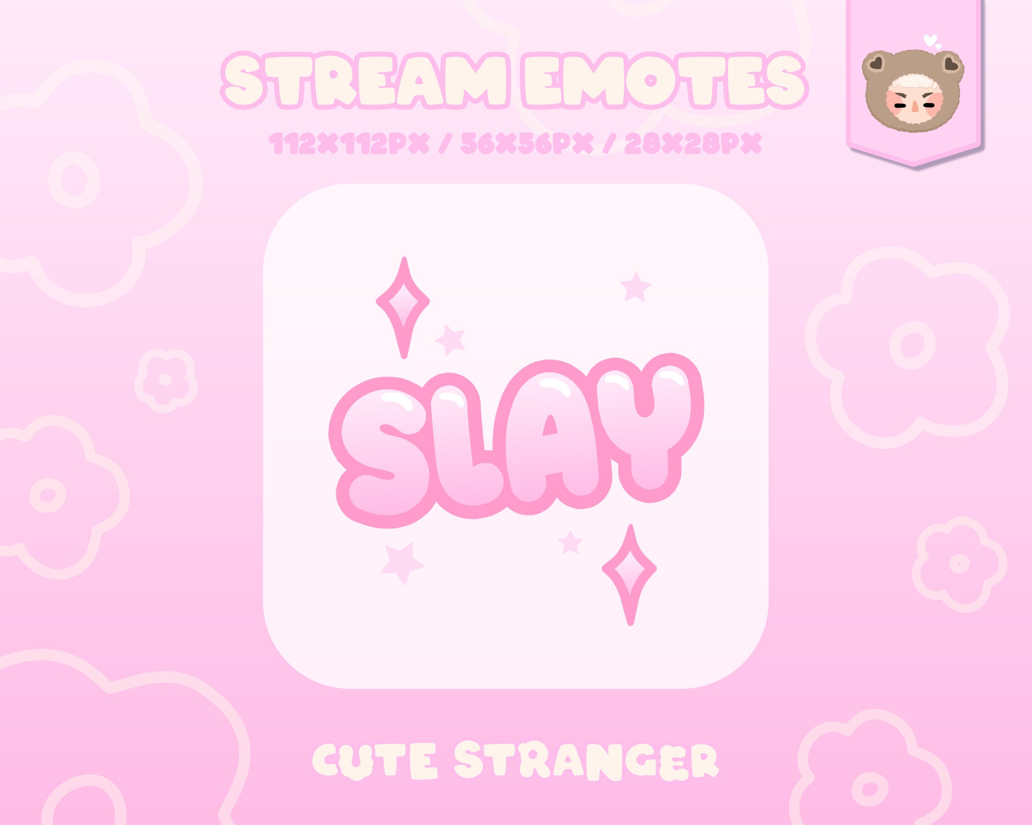 Pastel Pink Slay Twitch Emote / Stream Graphics / Cute / Streamer ...