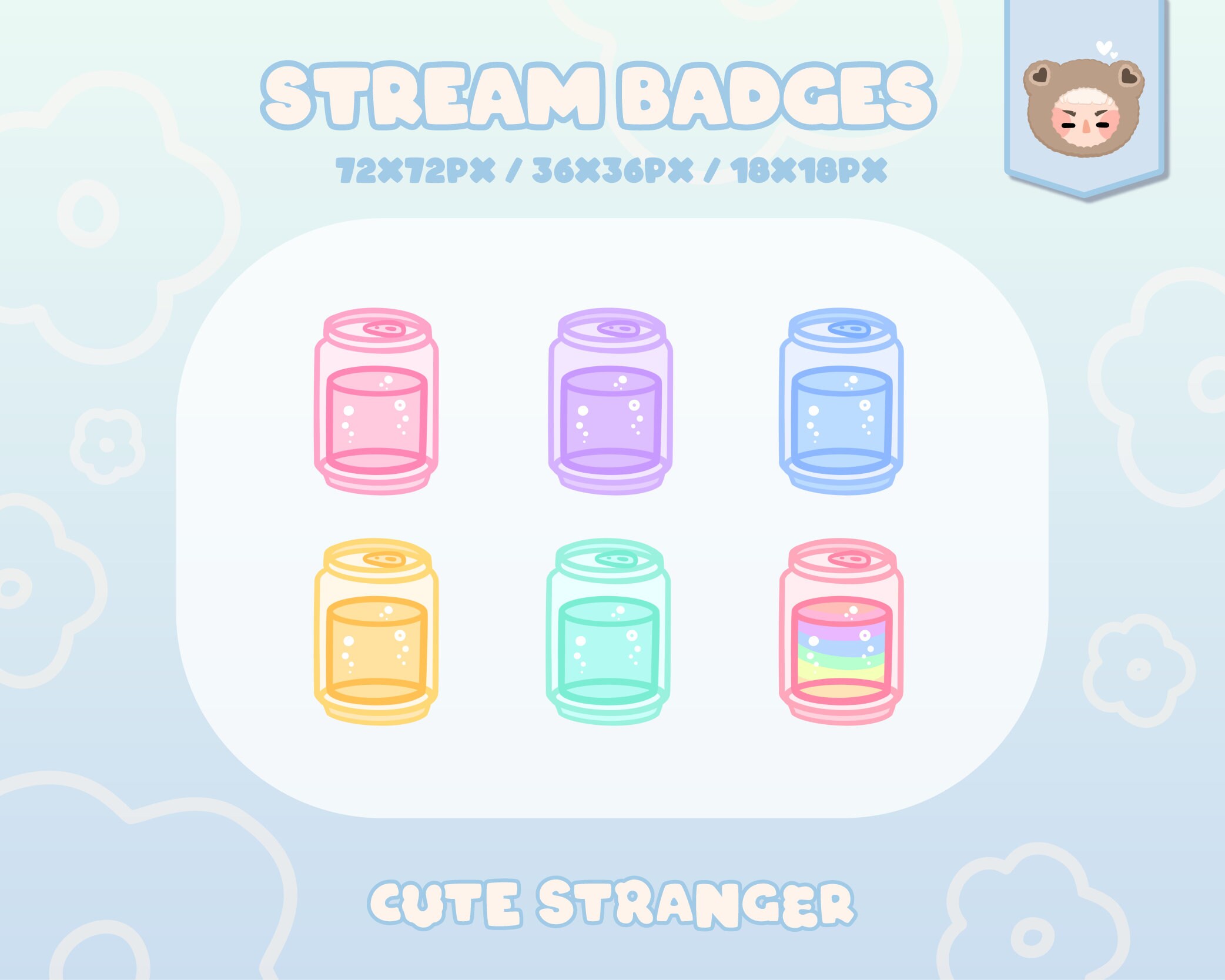 SODA CAN Twitch Badges / Stream Graphics / Cute / Streamer / Sparkle ...