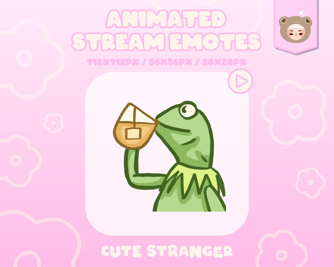 ANIMATED KERMIT TEA Twitch Emote / Stream Graphics / Cute / Streamer ...