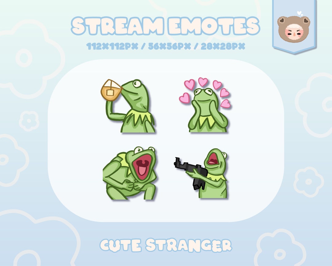 KERMIT Twitch Emote Pastel Pink / Stream Graphics / Cute / Streamer ...