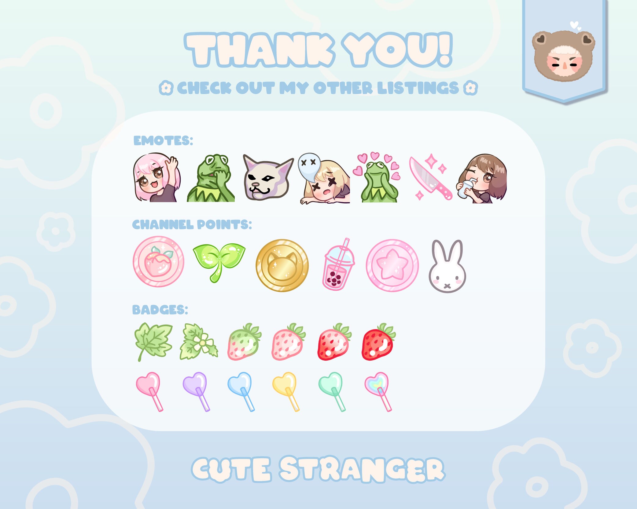 KERMIT 2 Twitch Emote Pastel Pink / Stream Graphics / Cute / Streamer ...