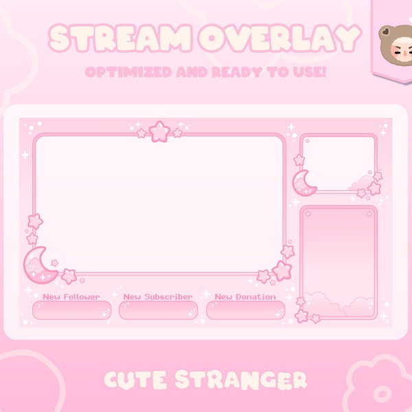 Twitch Overlay Pink - Etsy