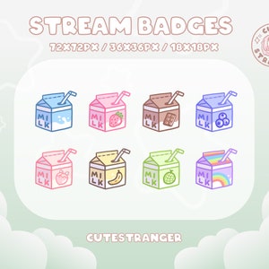 Milk Carton Twitch Badges / Stream Graphics / Cute / Streamer - Etsy