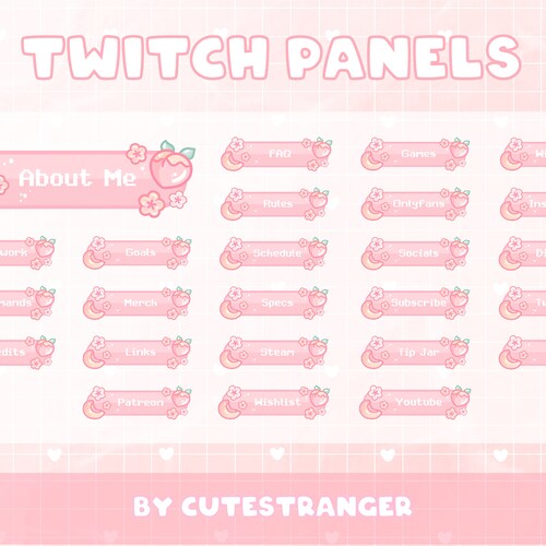 Peach Twitch Overlay / Stream Graphics / Cute / Streamer / - Etsy