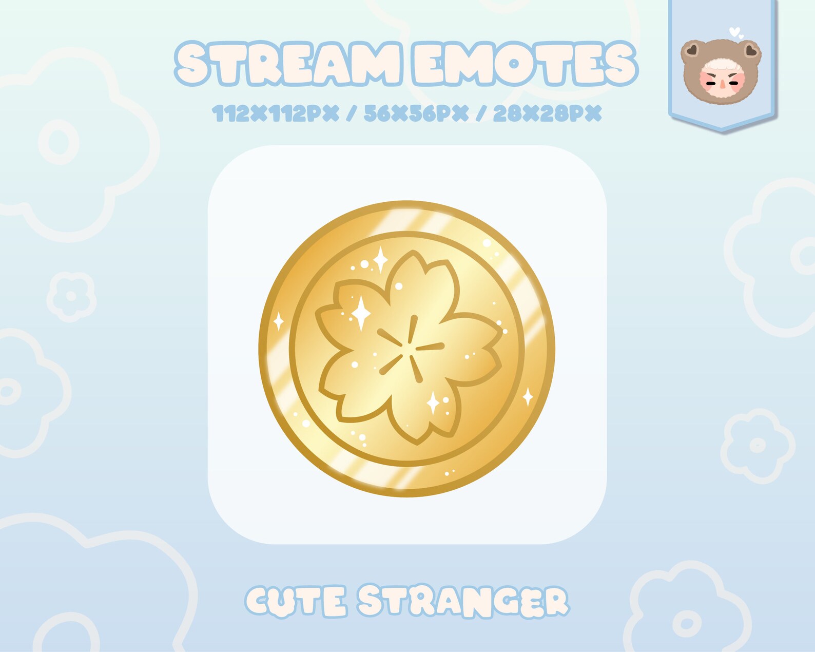 SAKURA COIN Twitch Emote Gold / Stream Graphics / Cute / Streamer ...