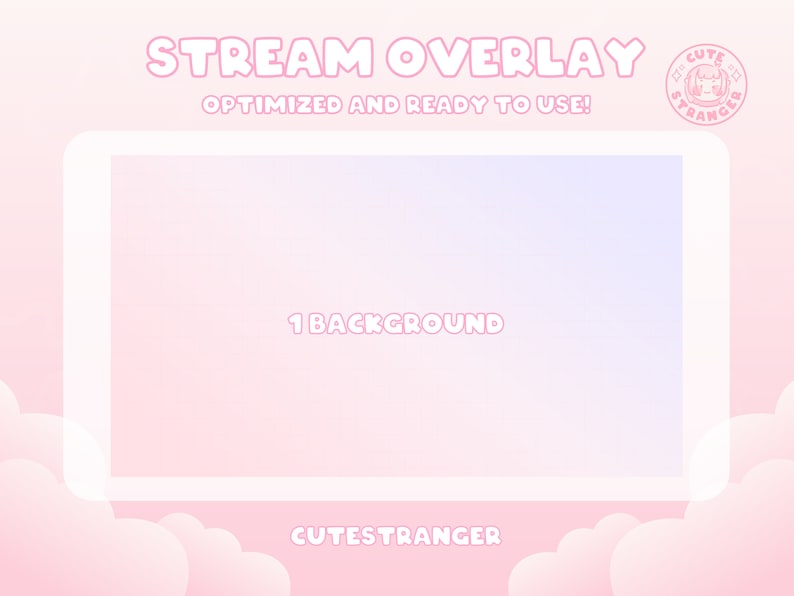 Customizable Twitch Overlay Pastel Clouds / Stream Graphics / Cute ...
