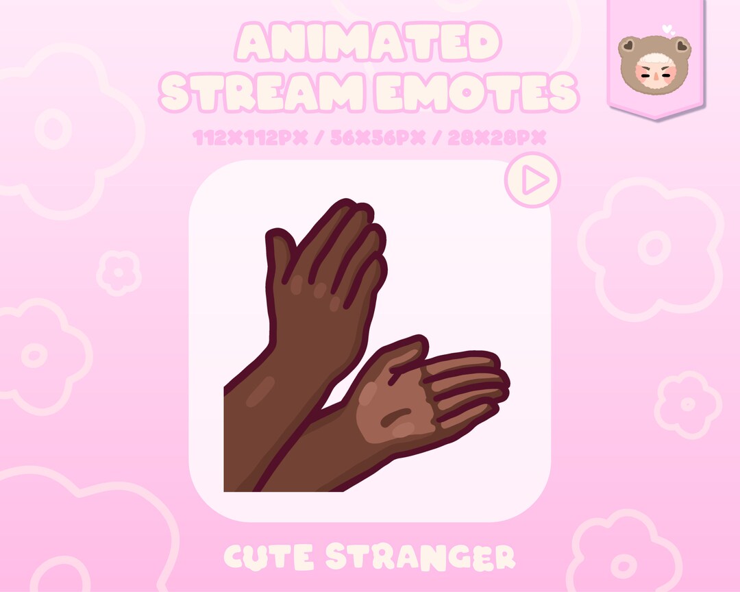 ANIMATED CLAPPING HANDS Twitch Emote Pastel Pink / Stream Graphics ...