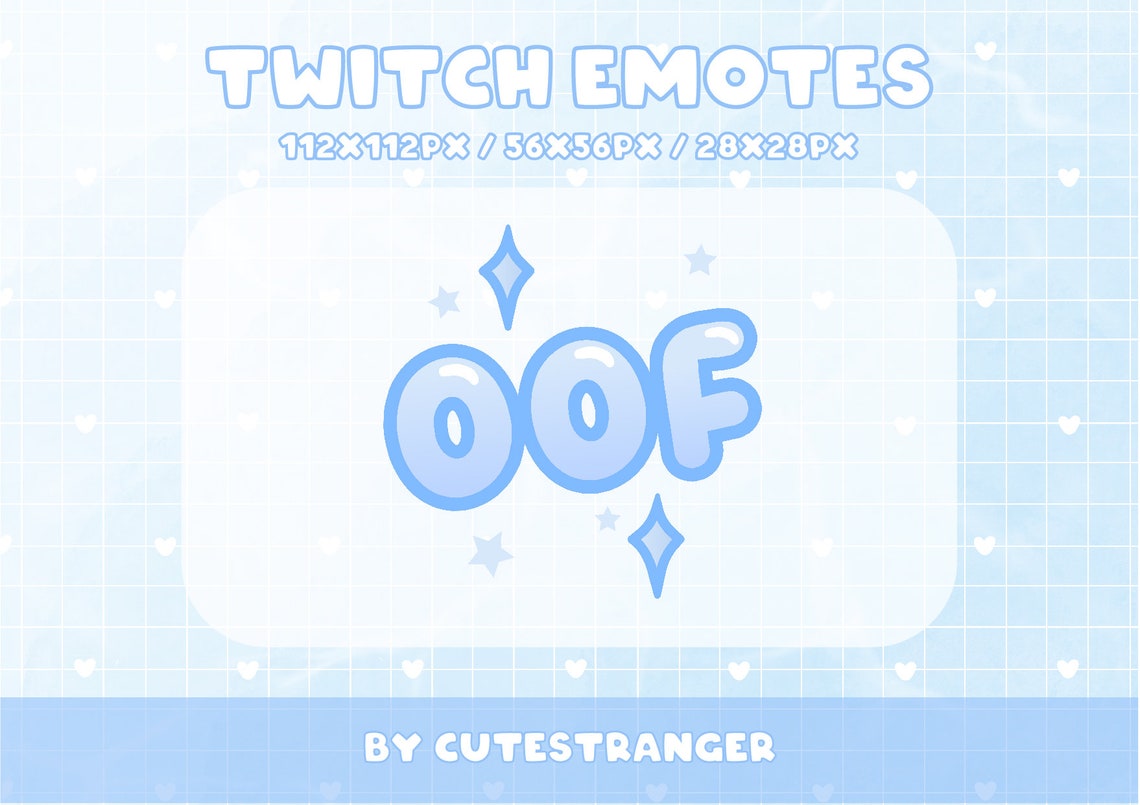 Pastel Blue Oof Emote Twitch / Stream Graphics / Cute / - Etsy