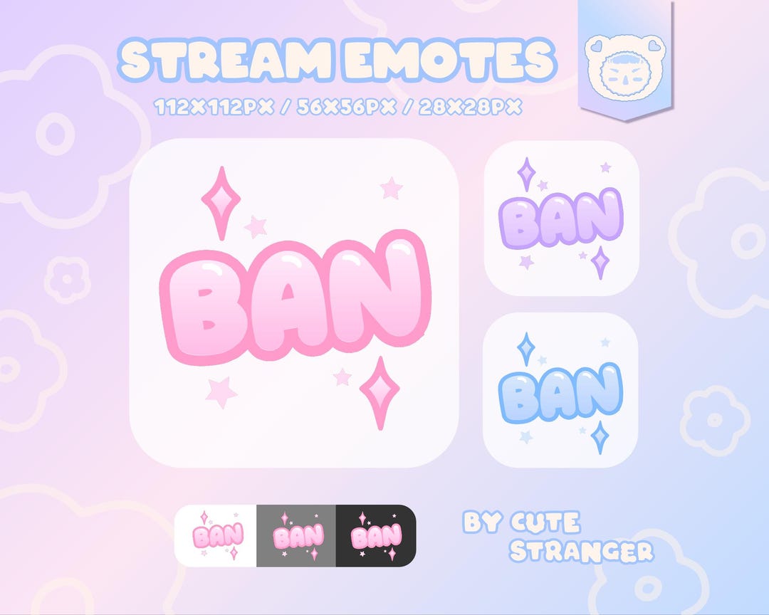 Pastel Pink BAN Twitch Emote: Streamer Graphics (digital Download) - Etsy