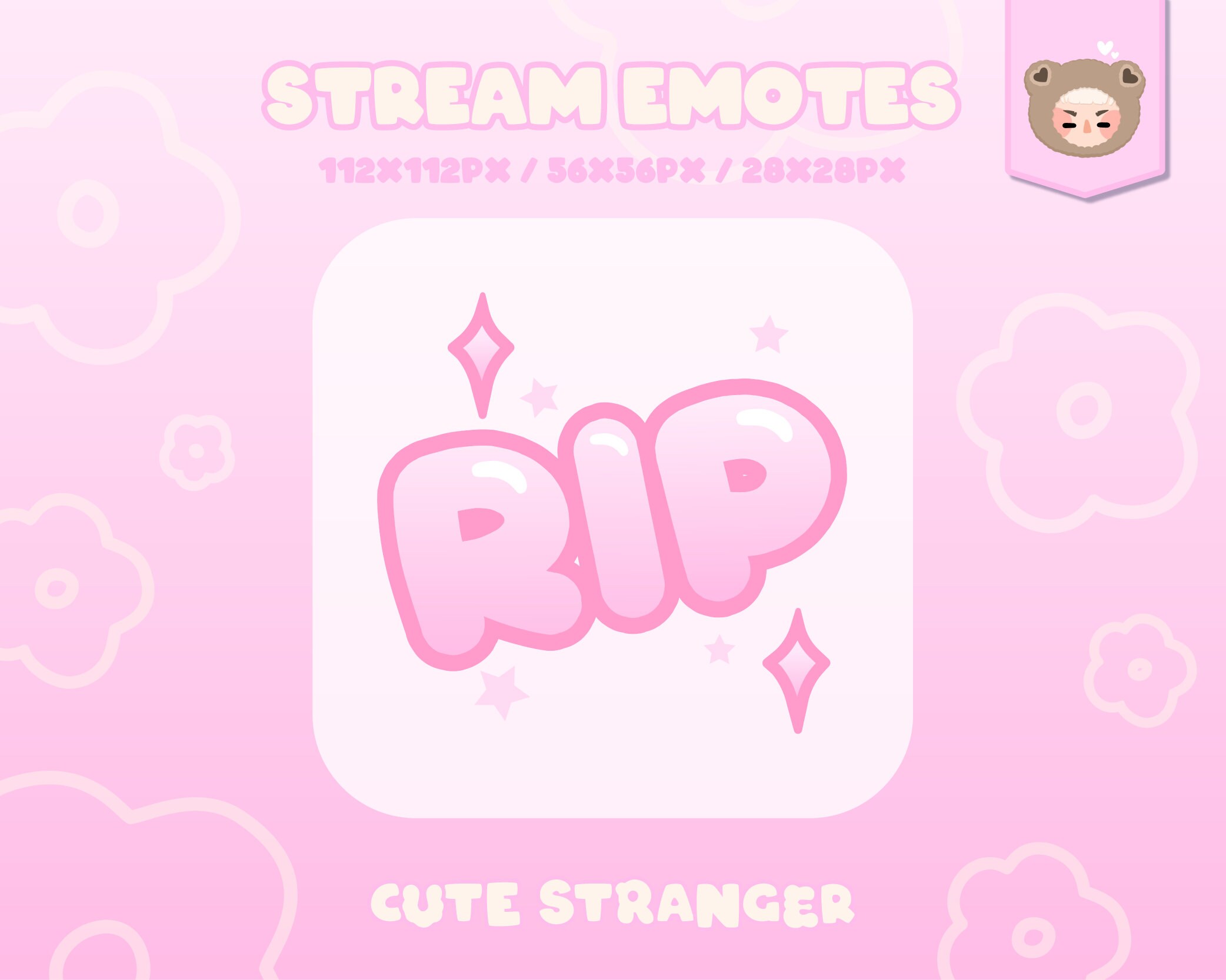RIP Twitch Emote Pastel Pink / Stream Graphics / Cute / Streamer ...