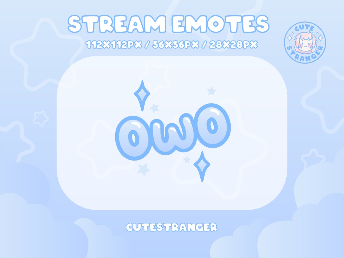 Pastel Blue Owo Twitch Emote / Stream Graphics / Cute / - Etsy