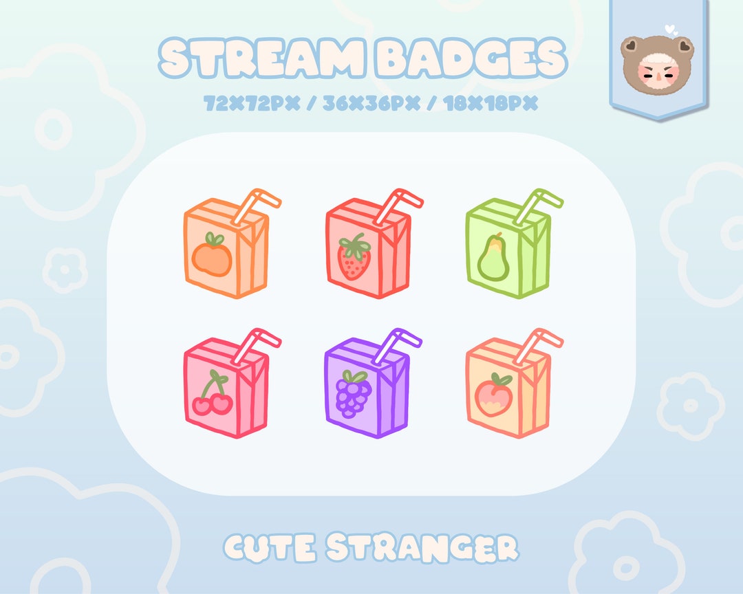 JUICE BOX Twitch Badges / Stream Graphics / Cute / Streamer / Sparkle ...
