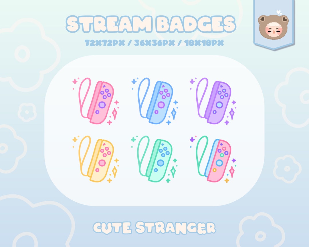 JOY CON Twitch Badges / Stream Graphics / Cute / Streamer / Sparkle ...