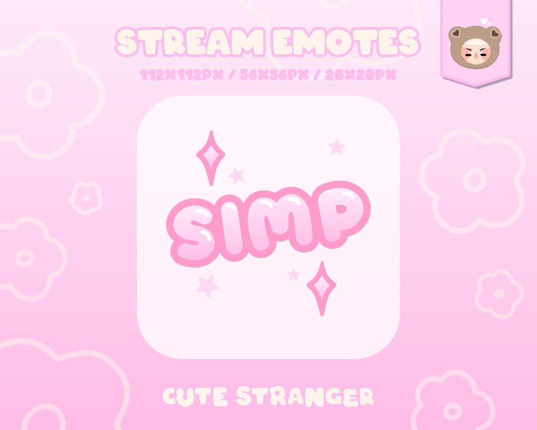 SIMP Twitch Emote Pastel Pink / Stream Graphics / Cute / Streamer ...