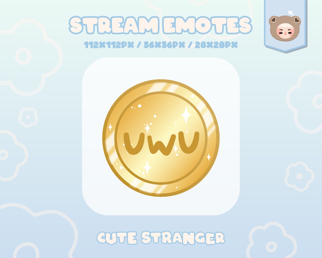 Uwu COIN Twitch Emote Gold / Stream Graphics / Cute / Streamer ...