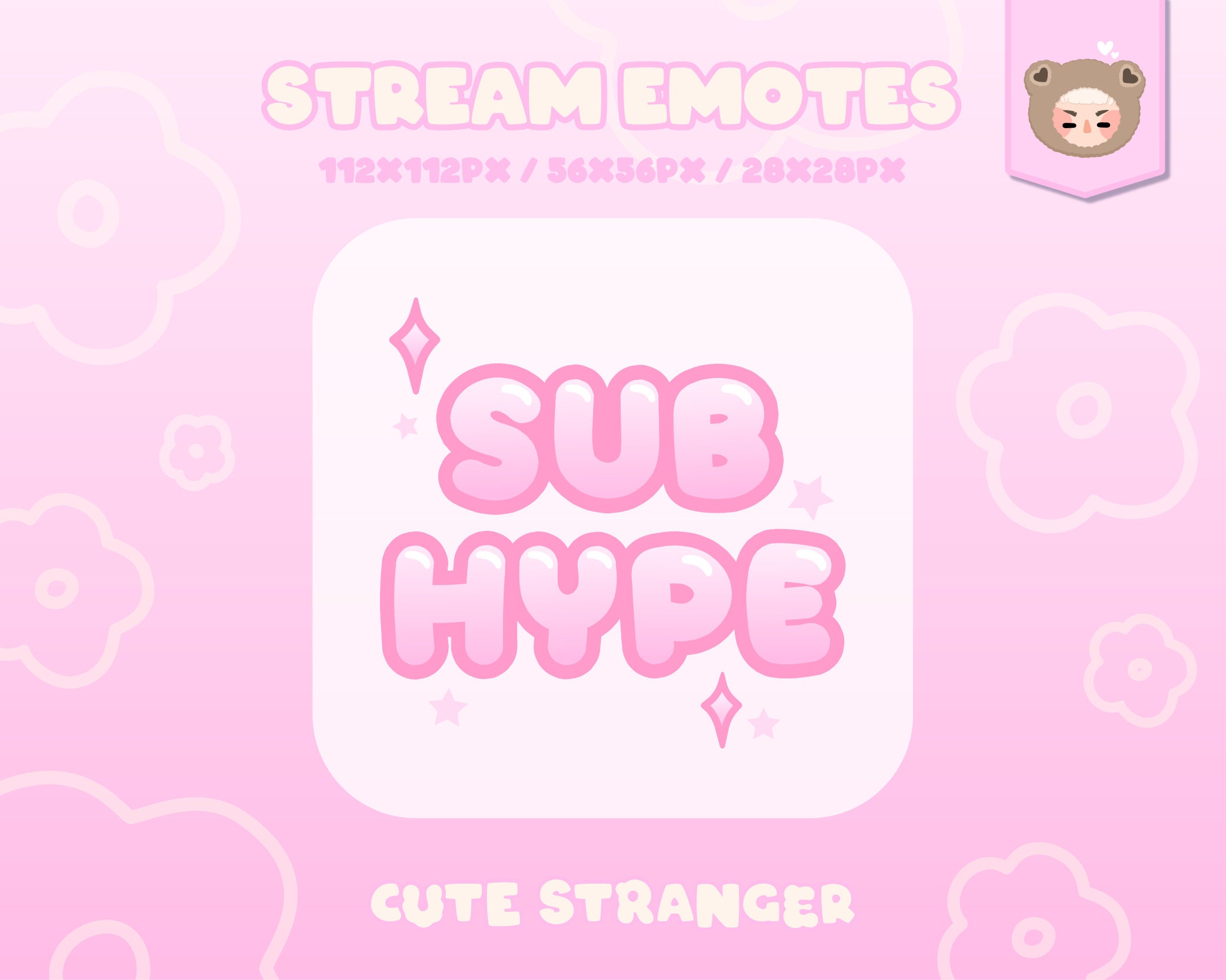 SUB HYPE Twitch Emote Pastel Pink / Stream Graphics / Cute / Streamer ...