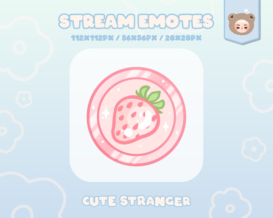 Strawberry Coin Twitch Emote: Pastel Stream Graphics (digital Download ...