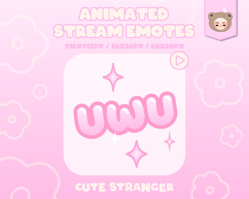 Animated Uwu Twitch Emote: Pastel Pink Stream Graphics - Etsy