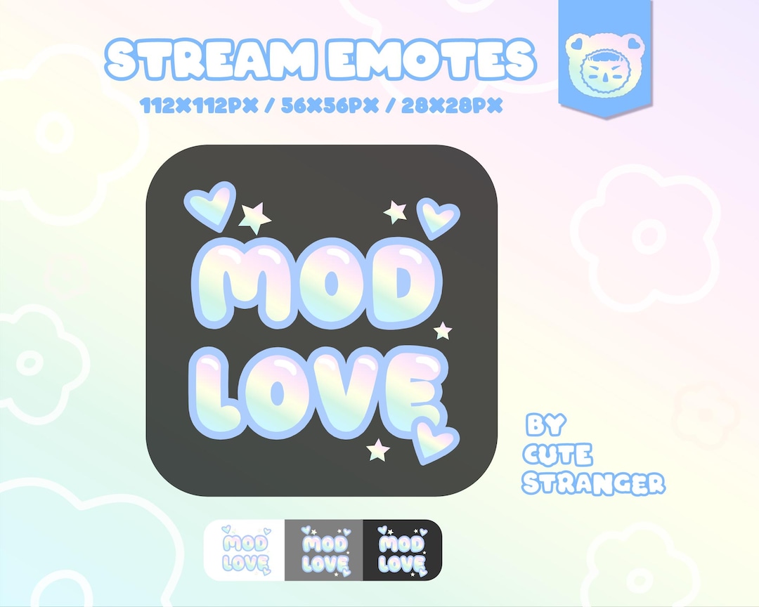 Pastel Rainbow Mod Love Twitch Emote: Streamer Graphics (digital ...