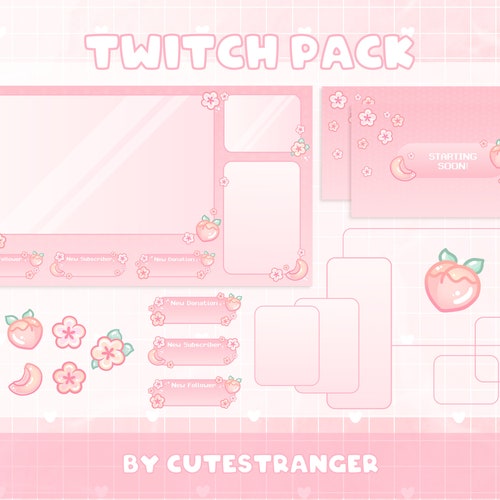 Peach Twitch Overlay / Stream Graphics / Cute / Streamer / - Etsy