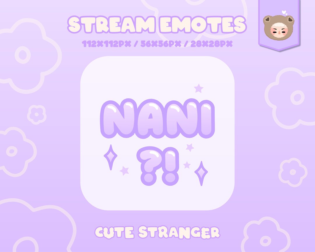 NANI Twitch Emote Pastel Purple / Stream Graphics / Cute / Streamer ...