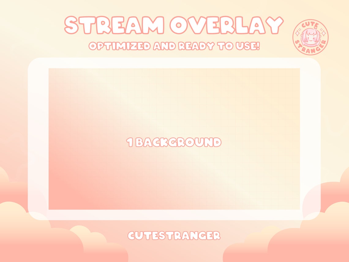SUNSET DESKTOP Twitch Overlay / Stream Graphics / Cute / Streamer ...