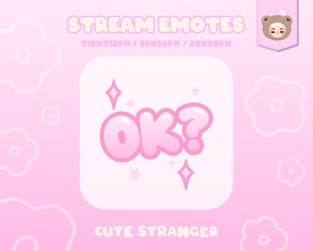 OK? Twitch Emote Pastel Pink / Stream Graphics / Cute / Streamer ...