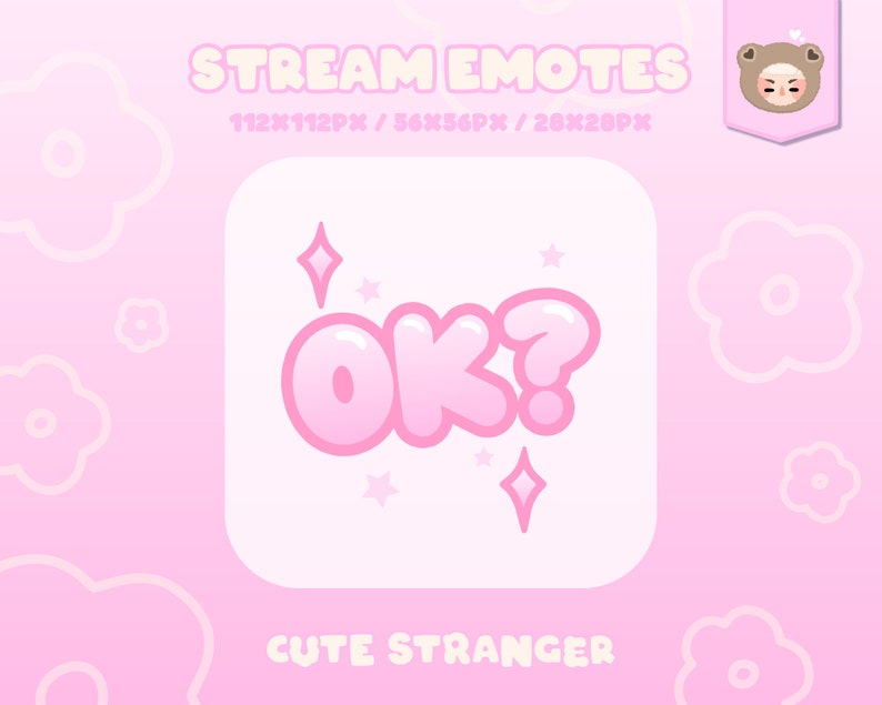 OK? Twitch Emote Pastel Pink / Stream Graphics / Cute / Streamer ...