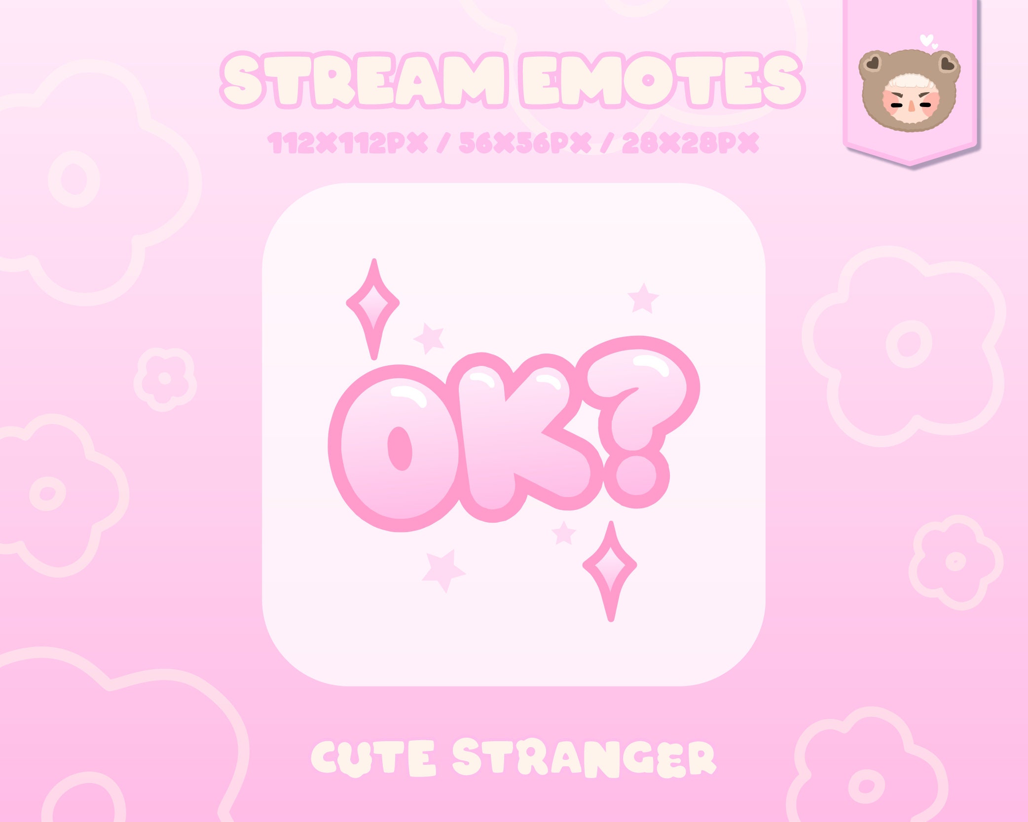 OK? Twitch Emote Pastel Pink / Stream Graphics / Cute / Streamer ...