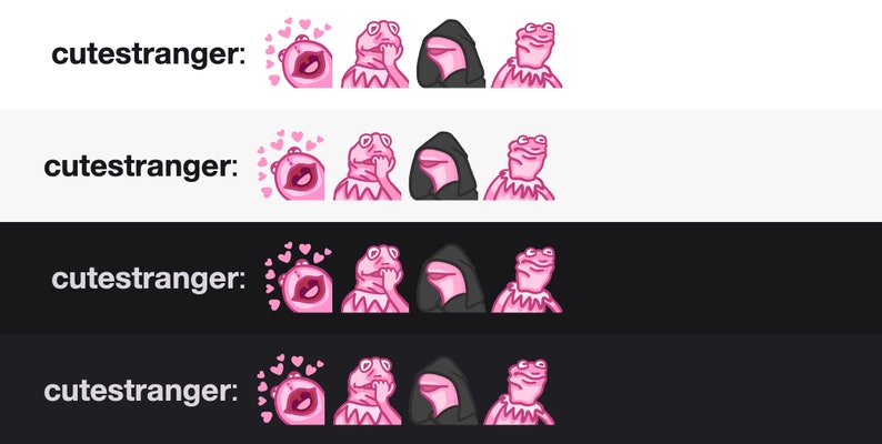 Pastel Pink Kermit Meme Emotes for Twitch Streamers (digital Download ...