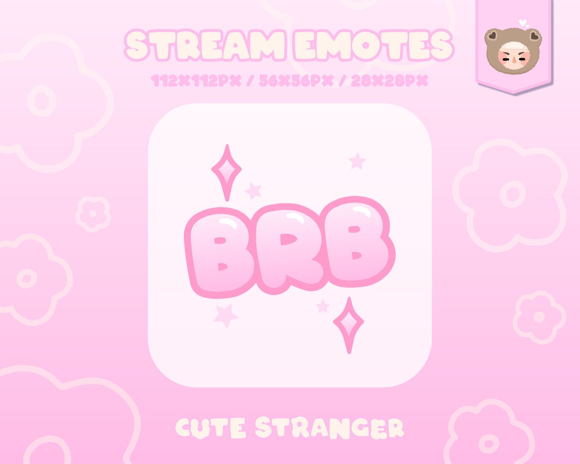 Pastel Pink Brb Twitch Emote / Stream Graphics / Cute / Streamer ...