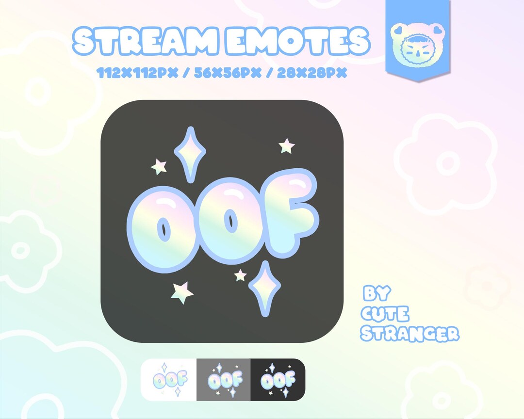 OOF Twitch Emote Pastel Rainbow / Stream Graphics / Cute / Streamer ...